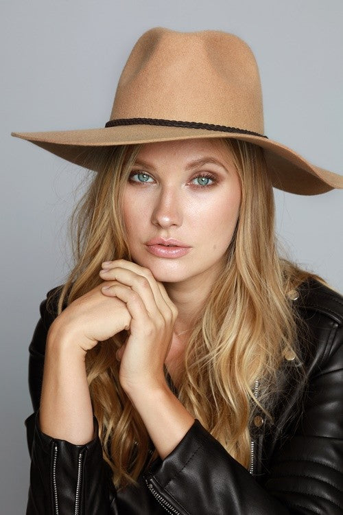 Wool Felt Wide Brim Panama Hat | Camel – The Zesty Lemon Clothing Co