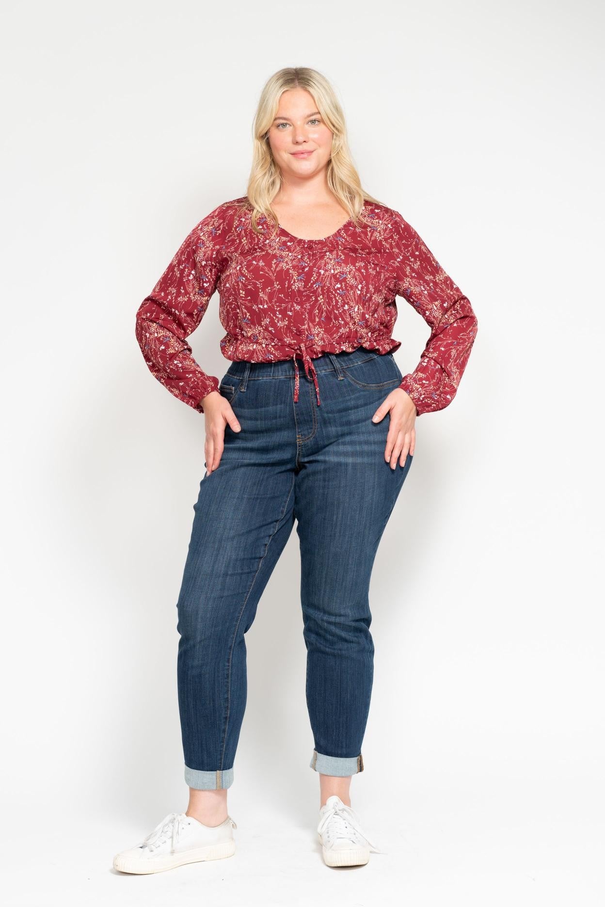 Jennifer | High Waist Pull On Double Cuff Slim Fit (Judy Blue 88750 ...